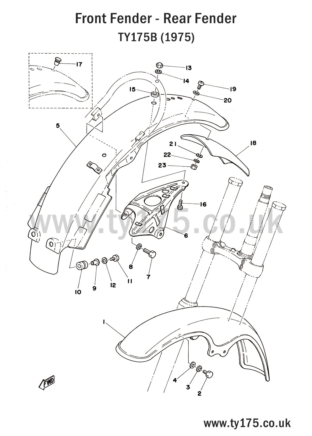 FRONT FENDER – REAR FENDER (TY175B)