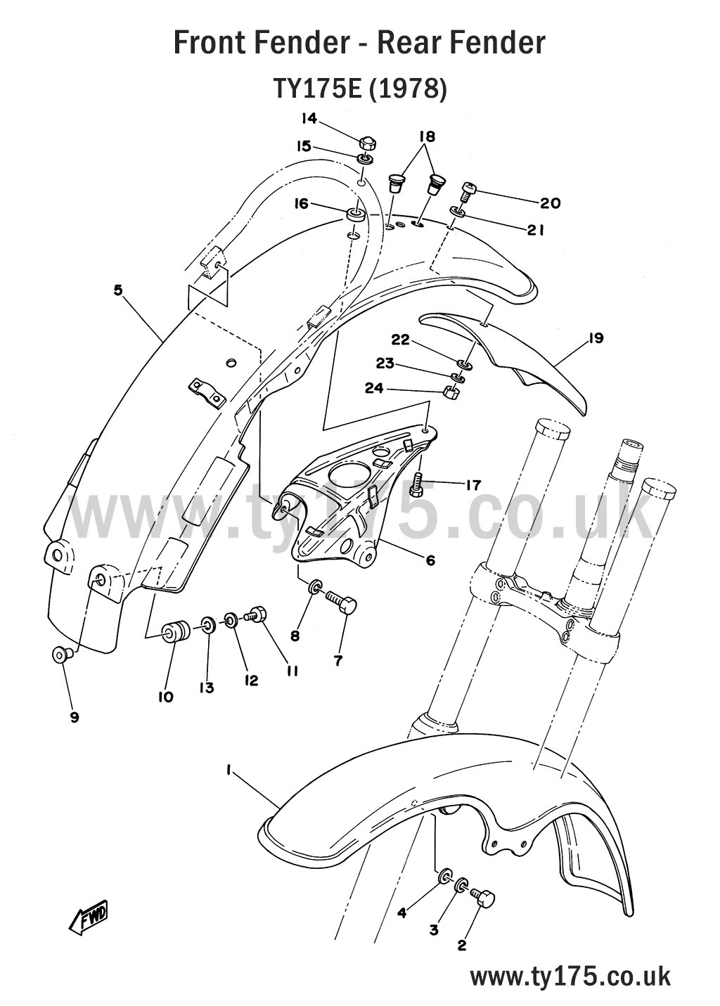 FRONT FENDER – REAR FENDER (TY175E)